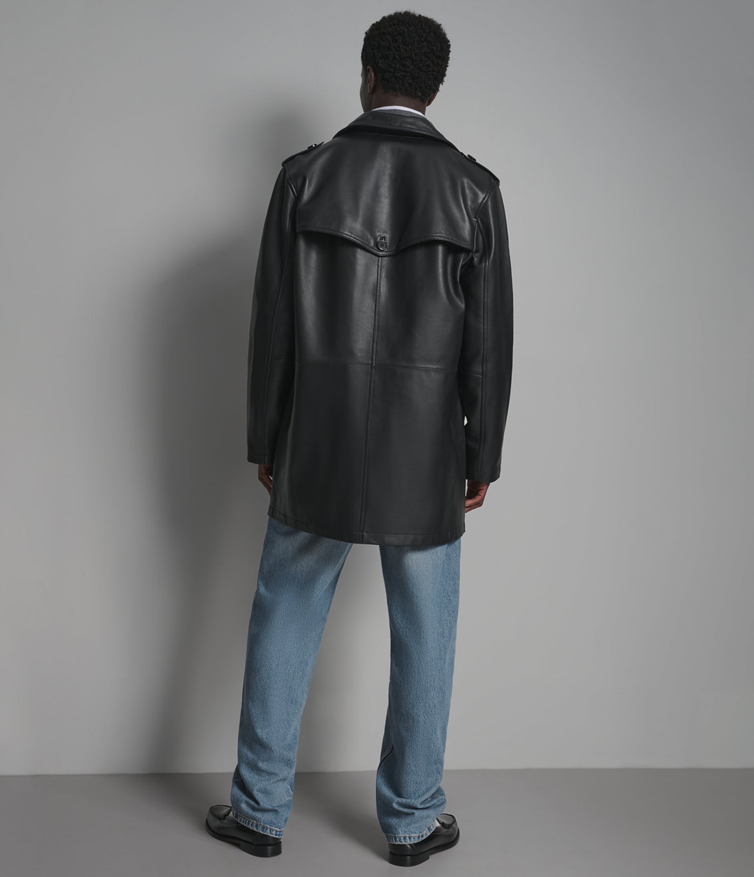 Otto Leather Double Breasted Short Car Coat | Wilsons Leather