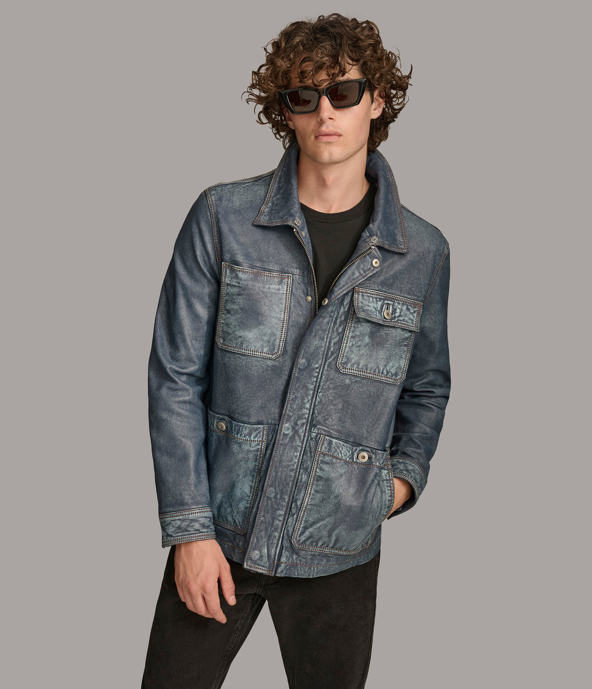 Wesley Leather Denim Chore Jacket | Wilsons Leather