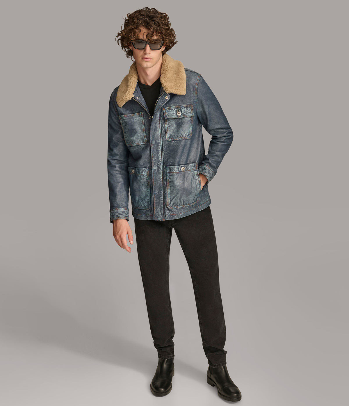 Wesley Leather Denim Chore Jacket | Wilsons Leather