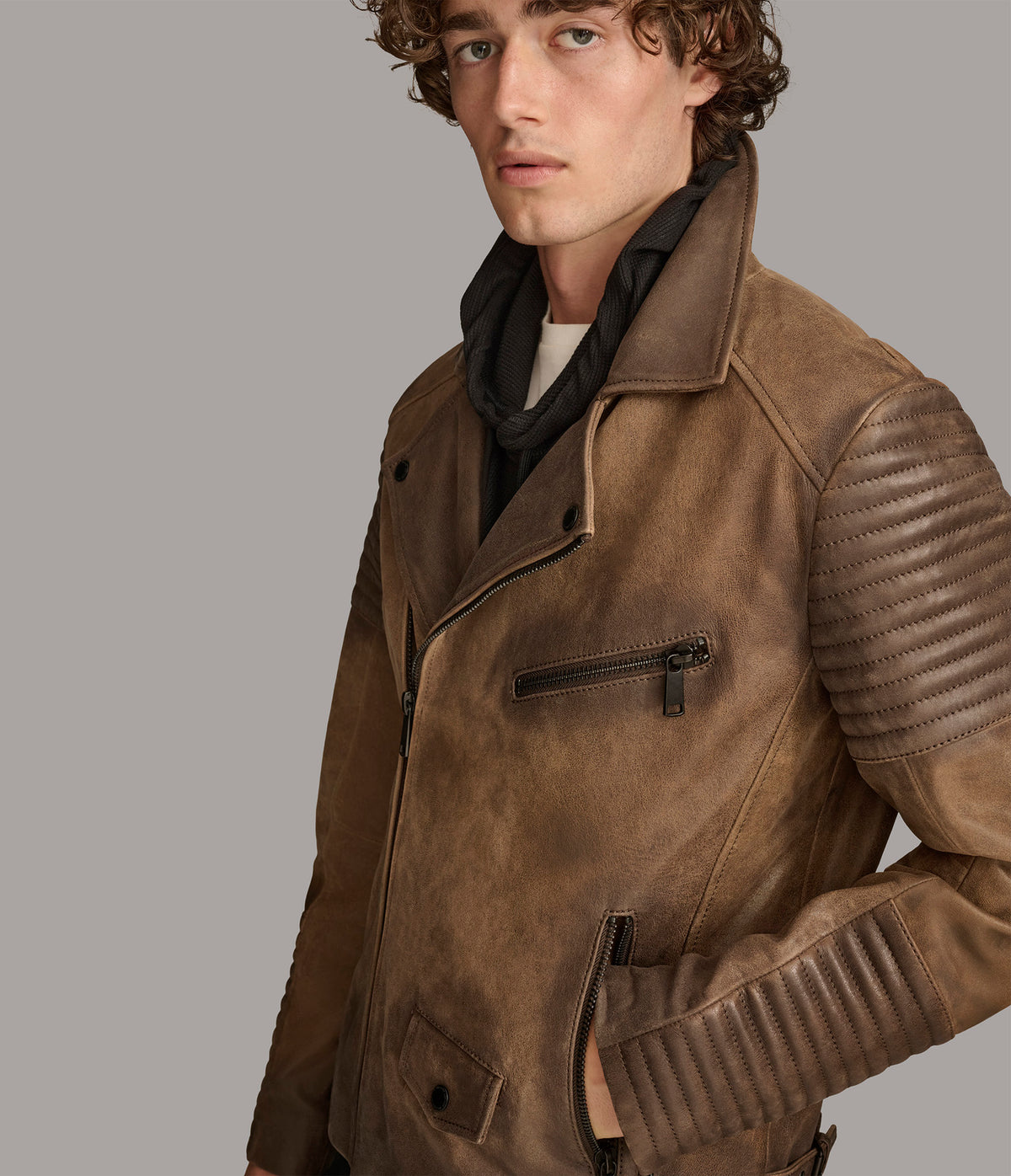 Dom Padded Leather Moto Jacket | Wilsons Leather