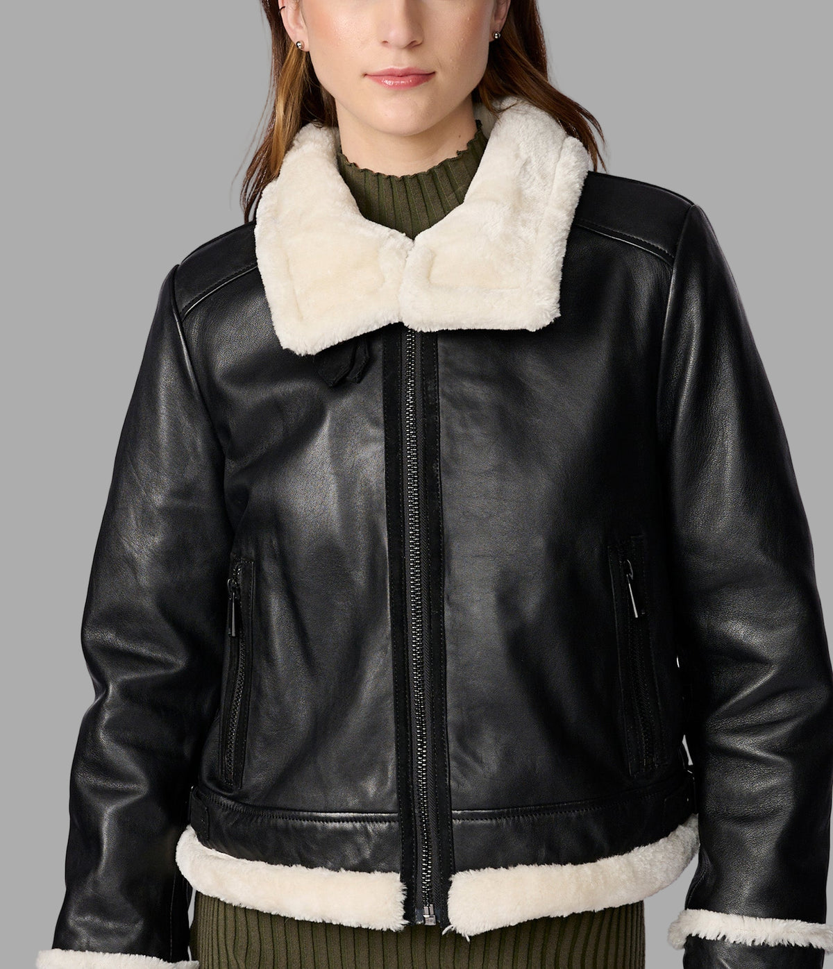 Jodi Leather Shearling Jacket | Wilsons Leather
