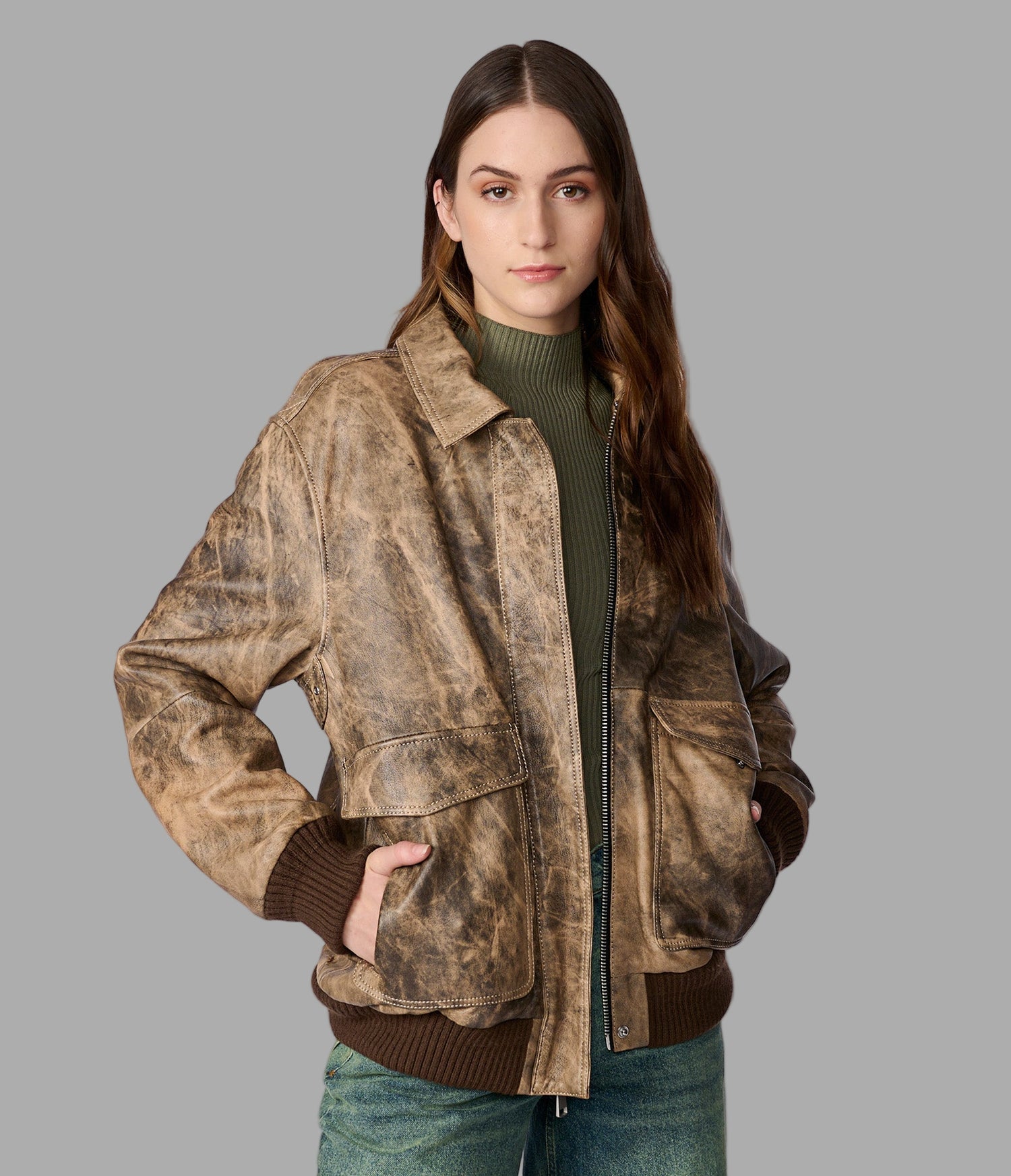 Cassidy Oversized Bomber | Wilsons Leather